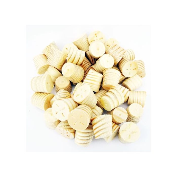 1/2" Softwood / Pine Cross Grain Tapered Wooden Plugs