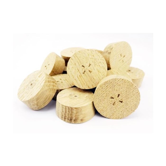 32mm English Oak Cross Grain Tapered Wooden Plugs