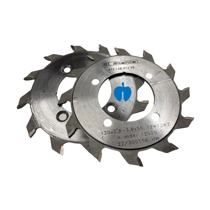Altendorf 2 Piece Scoring Saw Blade Ø120mm x 2.8-3.6mm, Z=12+12 Id = 50mm